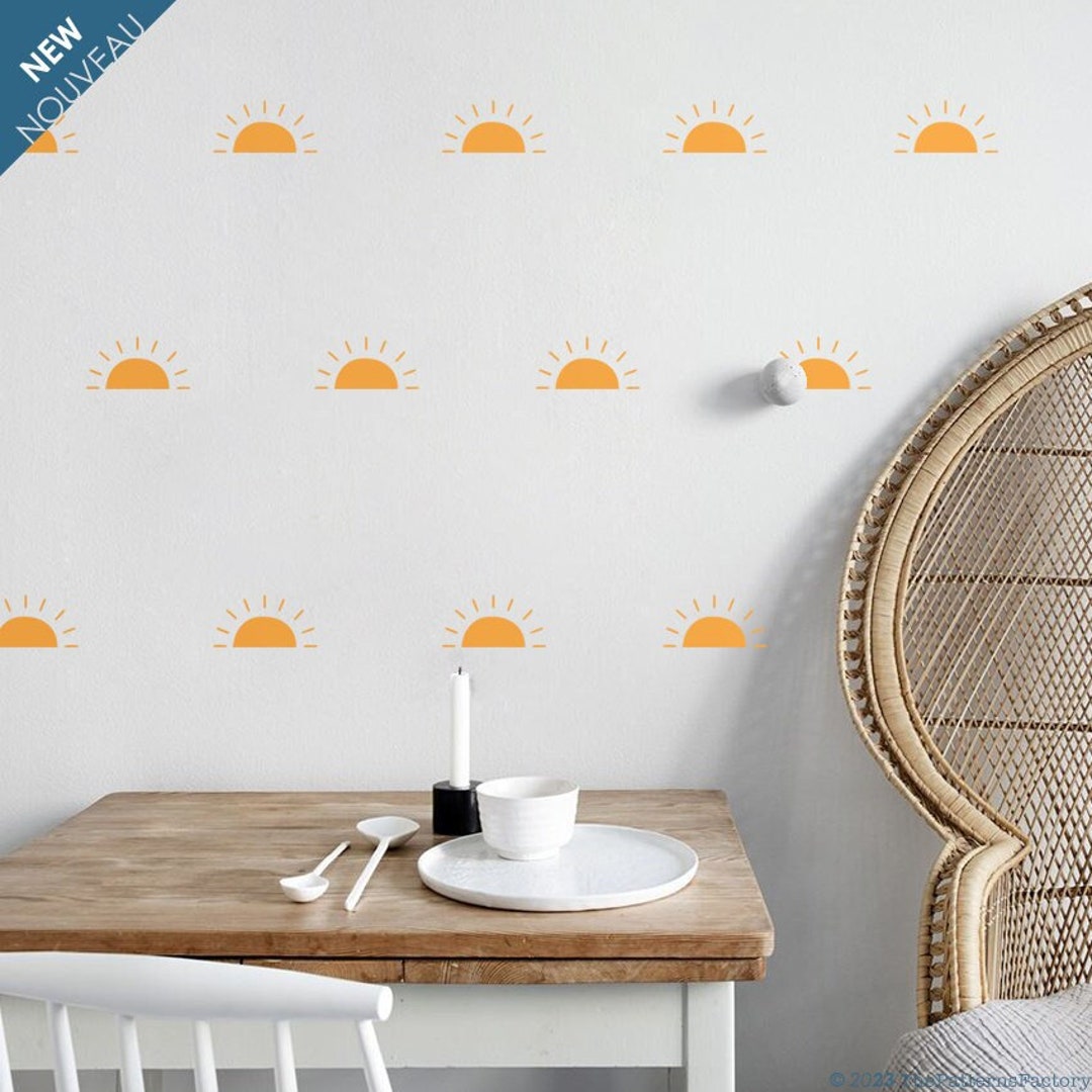 Half Sun Wall Decals - Simple Half Sun Design - Half Suns Wall Pattern ...