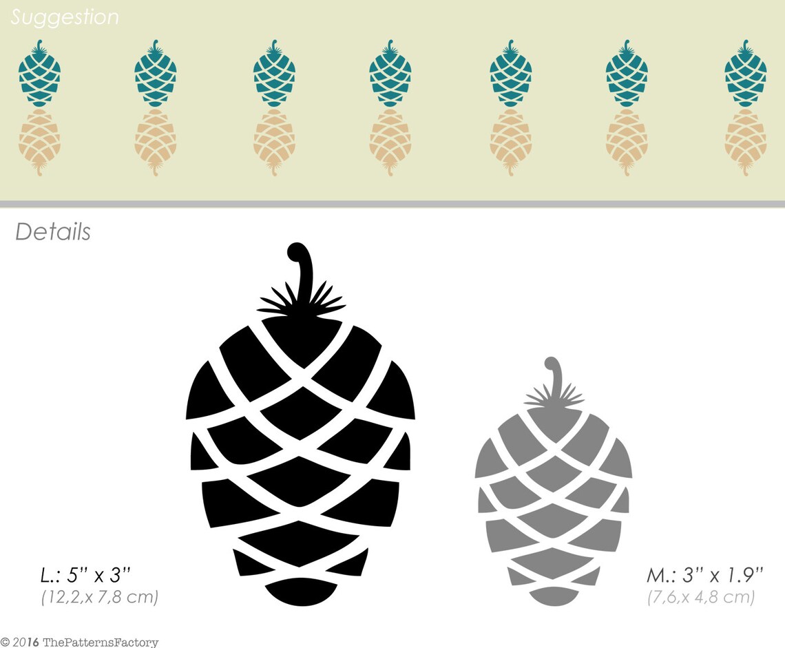 Pine Cones Wall Decal Exotic Decal Nursery Wall Sticker - Etsy