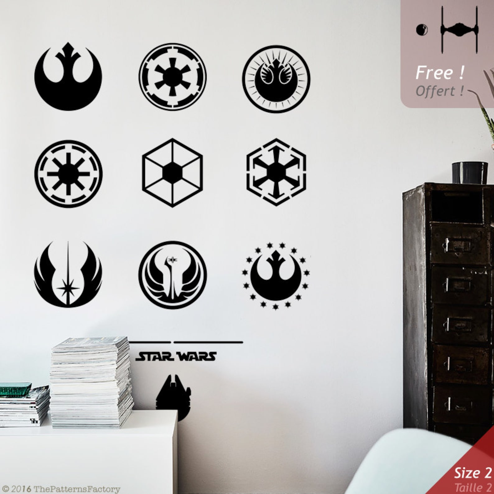 Star Wars Emblems Wall Decal / Star Wars Logo Emblem Decal / - Etsy