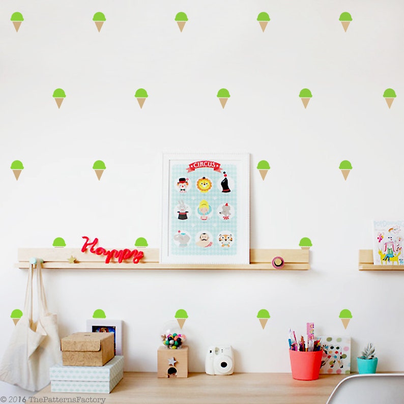 Ice Cream Wall Decal / Ice Cream Cone Wall Sticker / Kids Wall | Etsy