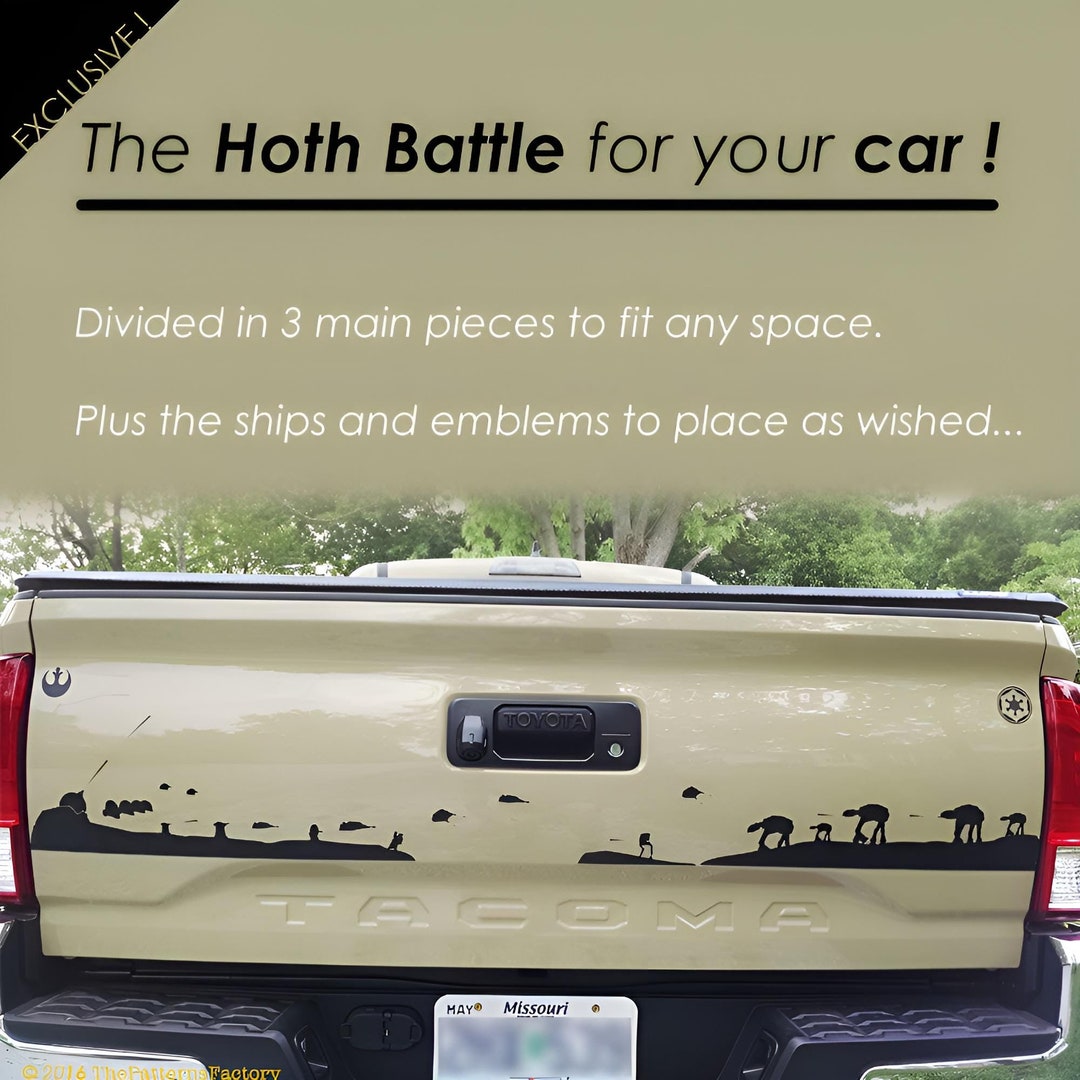 Star Wars Inspired Hoth Battle Car Decal: AT-AT Walkers & Snow Speeder ...