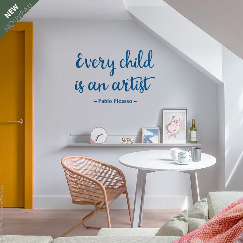 Picasso Wall Decal / Every Child is an Artist Decal / Picasso | Etsy