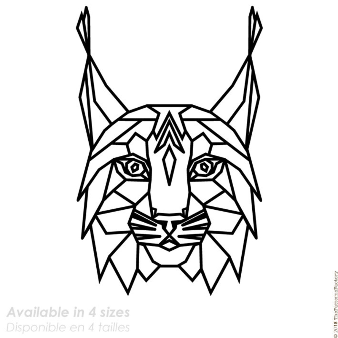 Lynx Wall Decal / Geometric Lynx Head Sticker / Lynx Face | Etsy