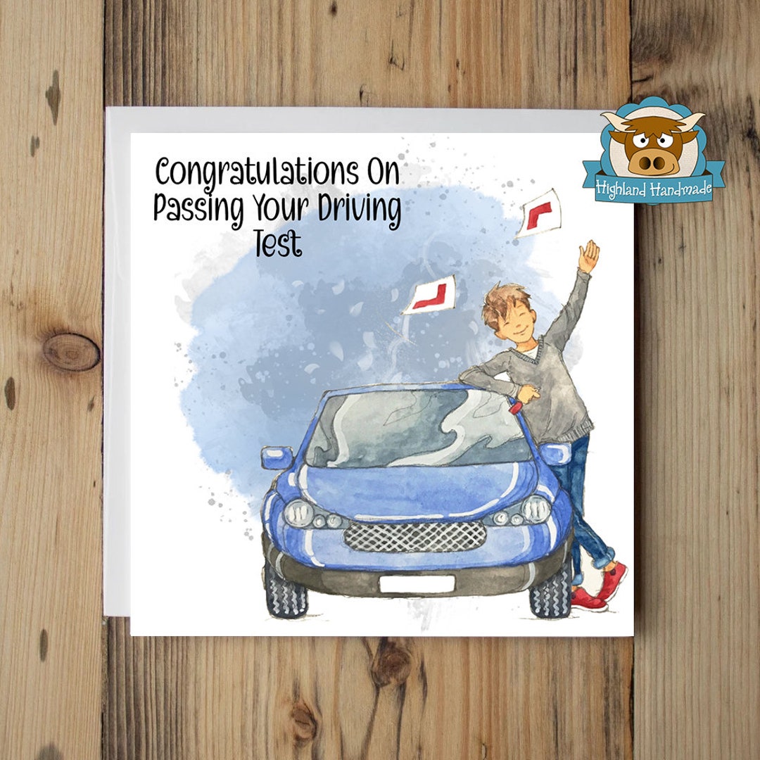 Passed Driving Test Card, New Learner Driver, L Plate, Congratulations ...