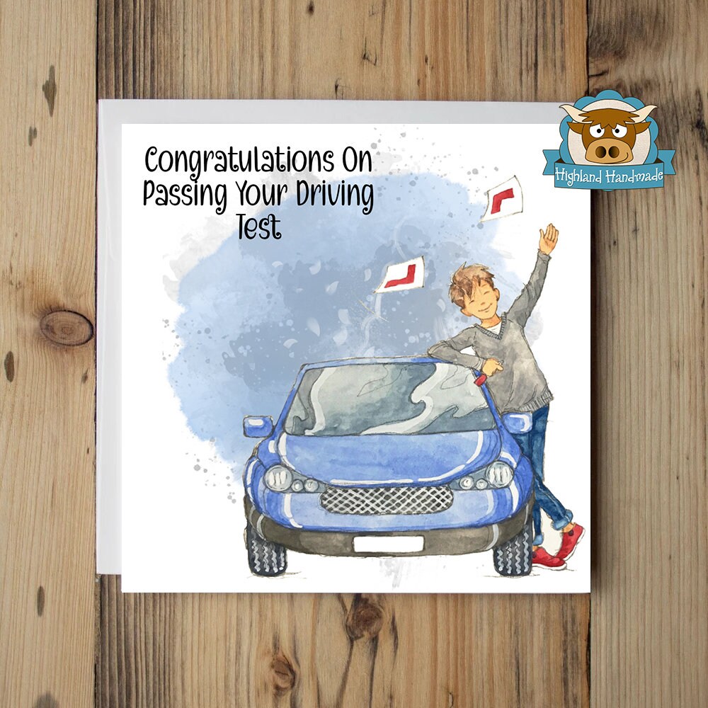Passed Driving Test Card, New Learner Driver, L Plate, Congratulations ...