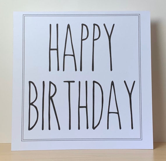 Rae Dunn Inspired Birthday Card Handmade Greetings Card | Etsy