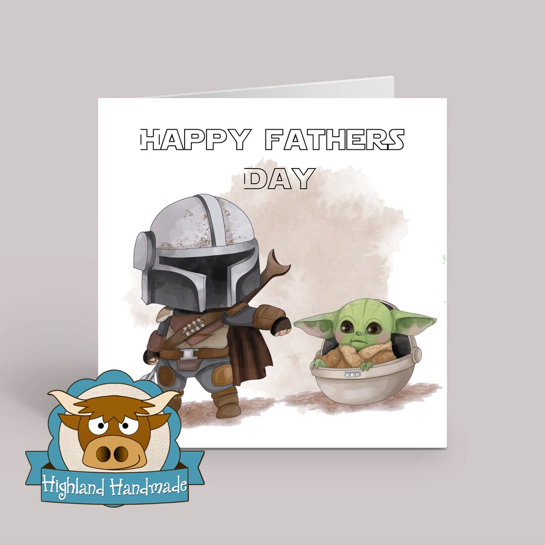 Star Wars Mandalorian Father's Day Card Grogu the Child Dad, Grandad ...