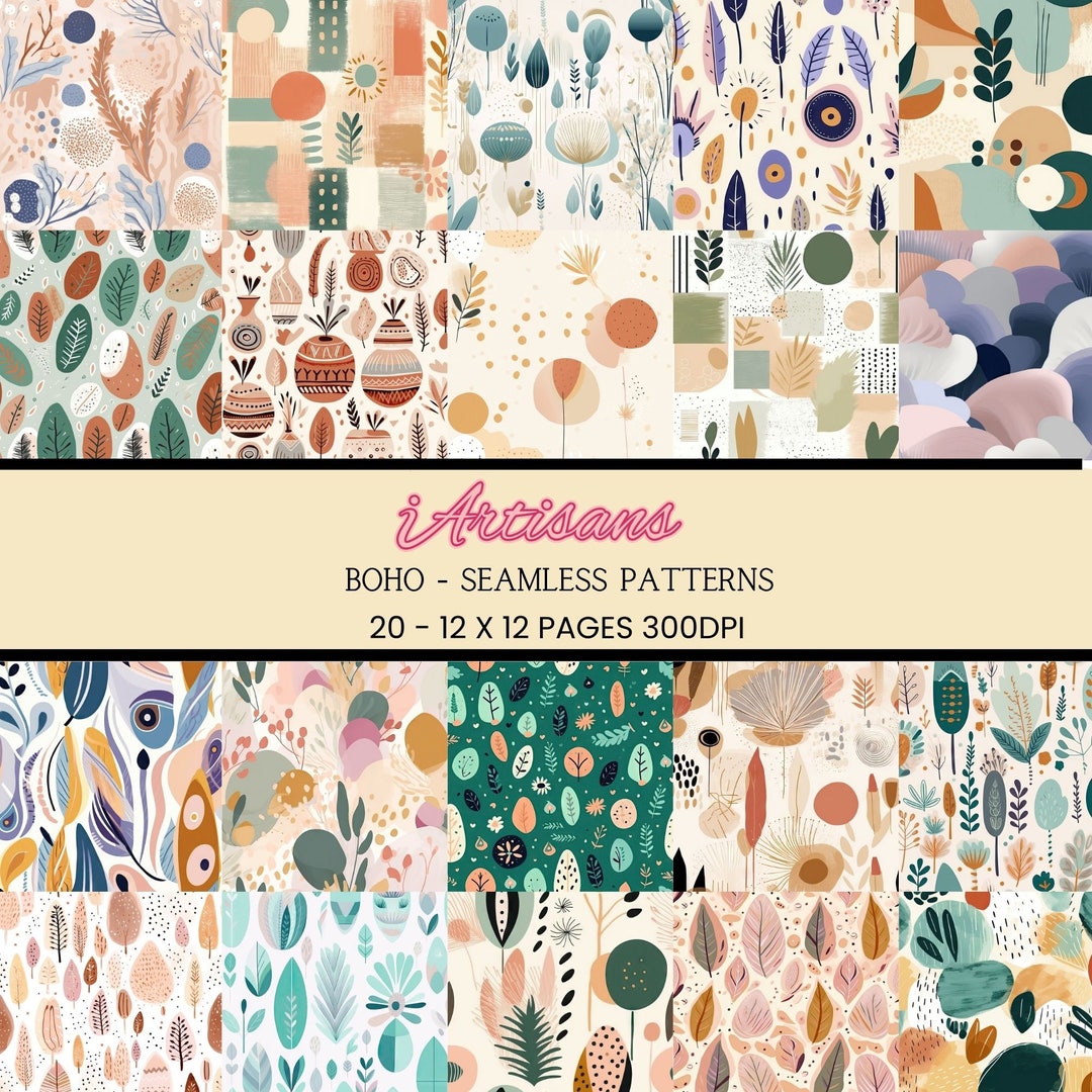 20 Bogo Patterns Seamless Patterns Organic Shape Prints Soothing ...