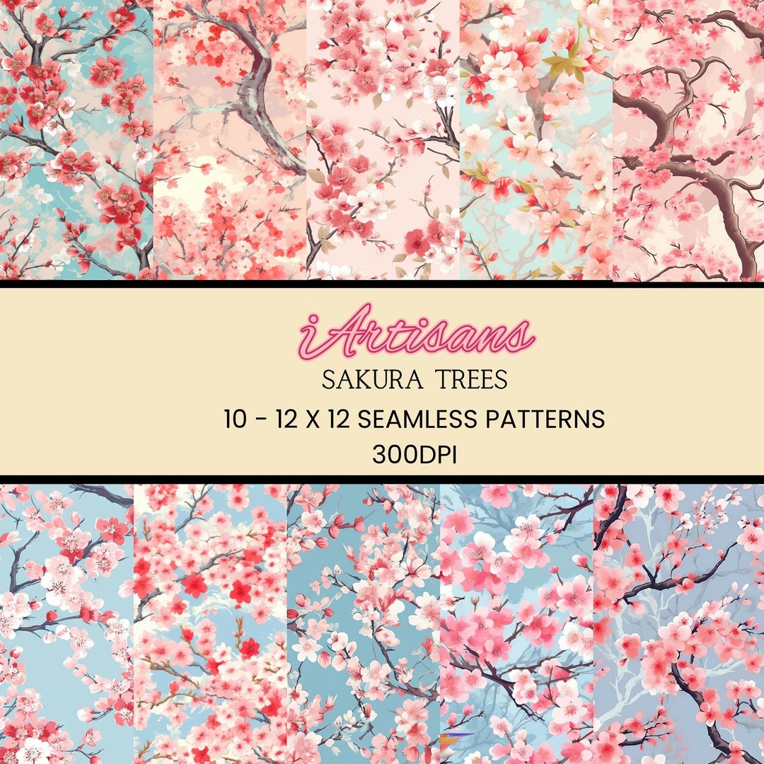 10 Sakura Tree Patterns | Cherry Blossom Patterns | Japanese Sakura ...