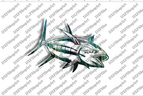 DXF CNC Plasma Laser Cut Ready Vector Tuna School Bait Fish Ocean ...