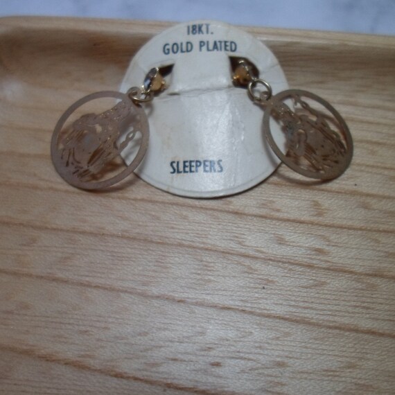 Christian Earrings 18k Gold Plated The Risen Christ V… - Gem