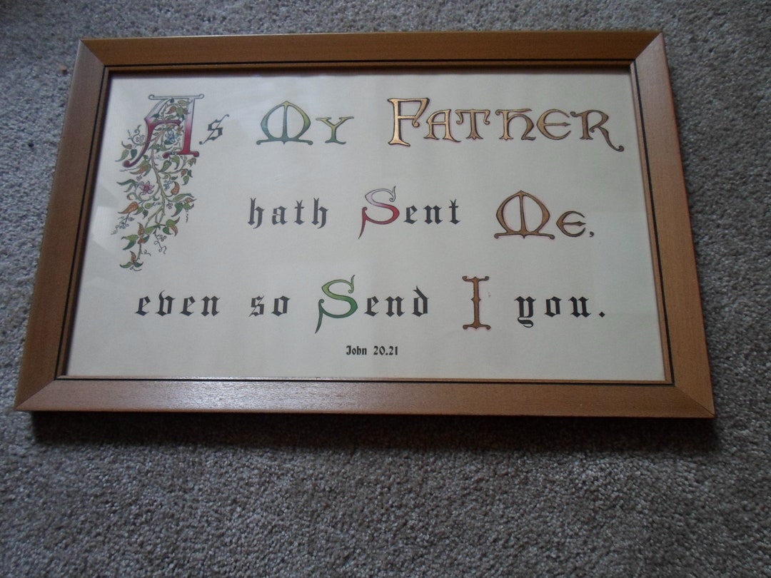 Vintage Handwritten Calligraphy Bible Verse John 20-21 God's Disciple ...