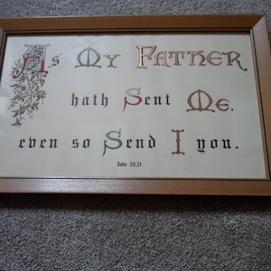 Vintage Handwritten Calligraphy Bible Verse John 20-21 God's Disciple ...