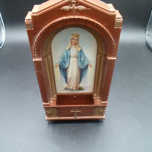 Vintage Blessed Mother Mary Madonna Holy Waterfront Hard Plastic 1950's ...