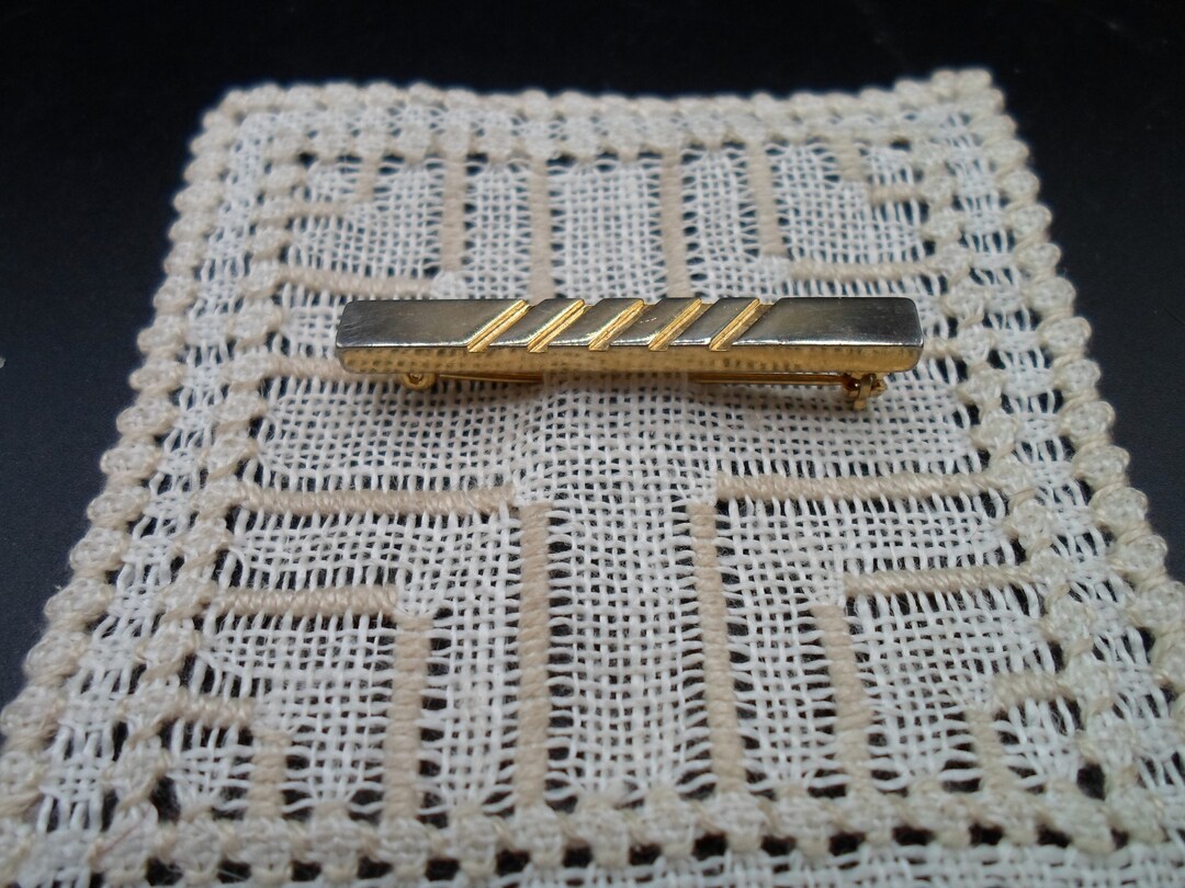 Vintage MCM Bar Pin Sleek Simple Smart Gold Tone - Etsy