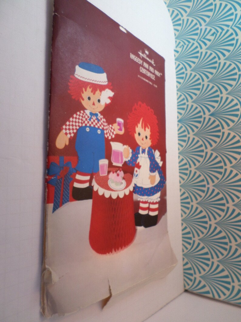 Vintage 1974 Hallmark Raggedy Ann and Andy Centerpiece Cut Out - Etsy
