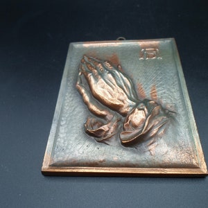 Vintage Praying Hands Plaque Albrecht Durer Style Fero Denmark Metal ...