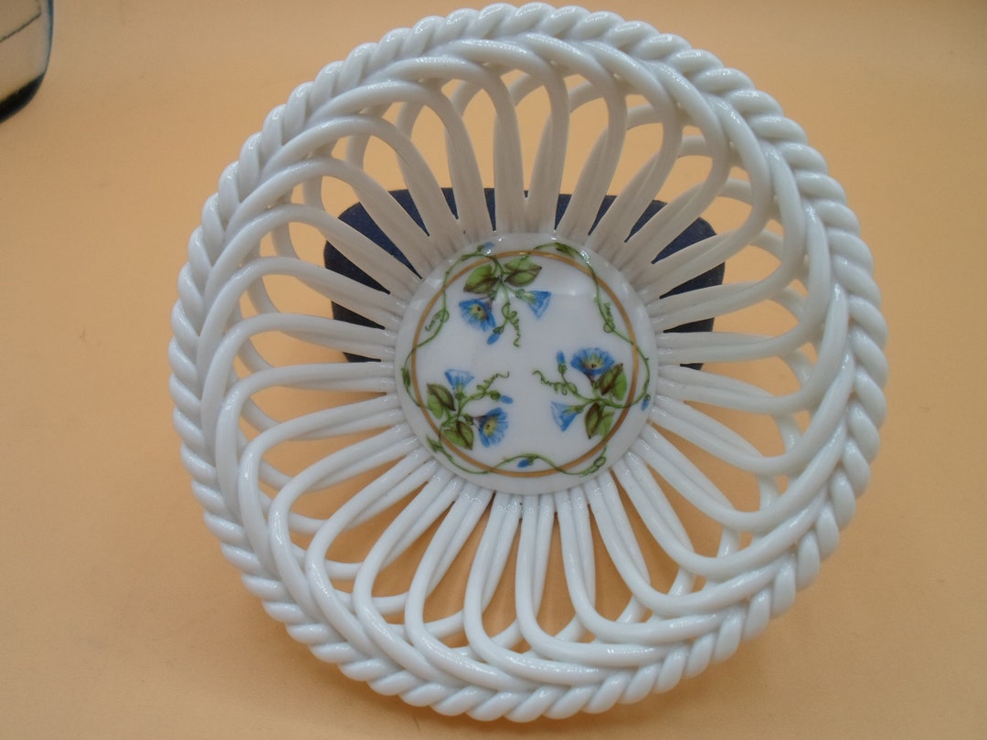 Vintage Herend Hungary Fishnet Braided Basket Bowl 3.5" Adorable - Etsy