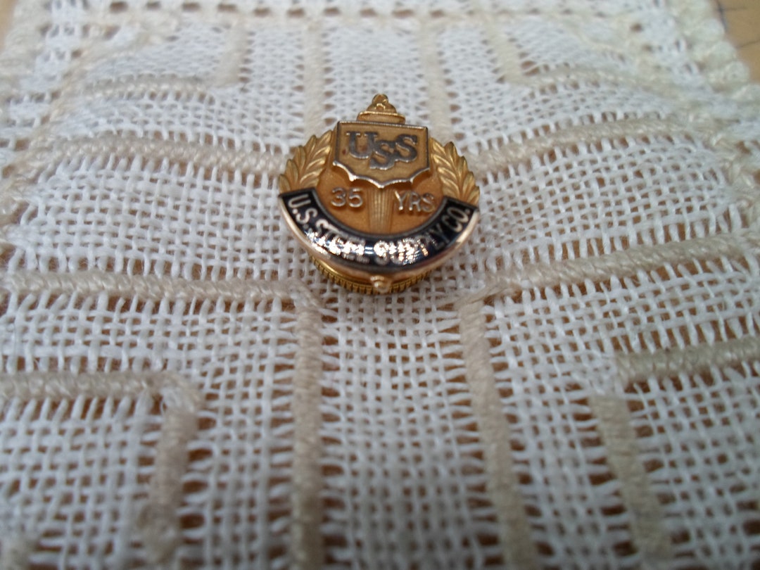 Vintage 10k Gold US Steel 35 Year Service Pin Marked - Etsy