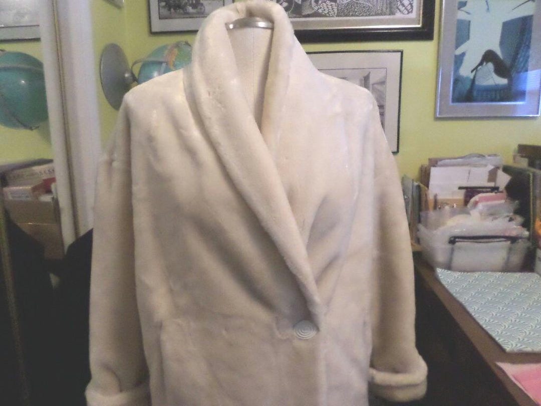 Vintage Faux Fur Mob Wife Glam Cream Coat Donny Brooke Made in USA - Etsy