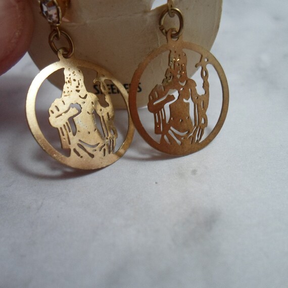 Christian Earrings 18k Gold Plated The Risen Christ V… - Gem