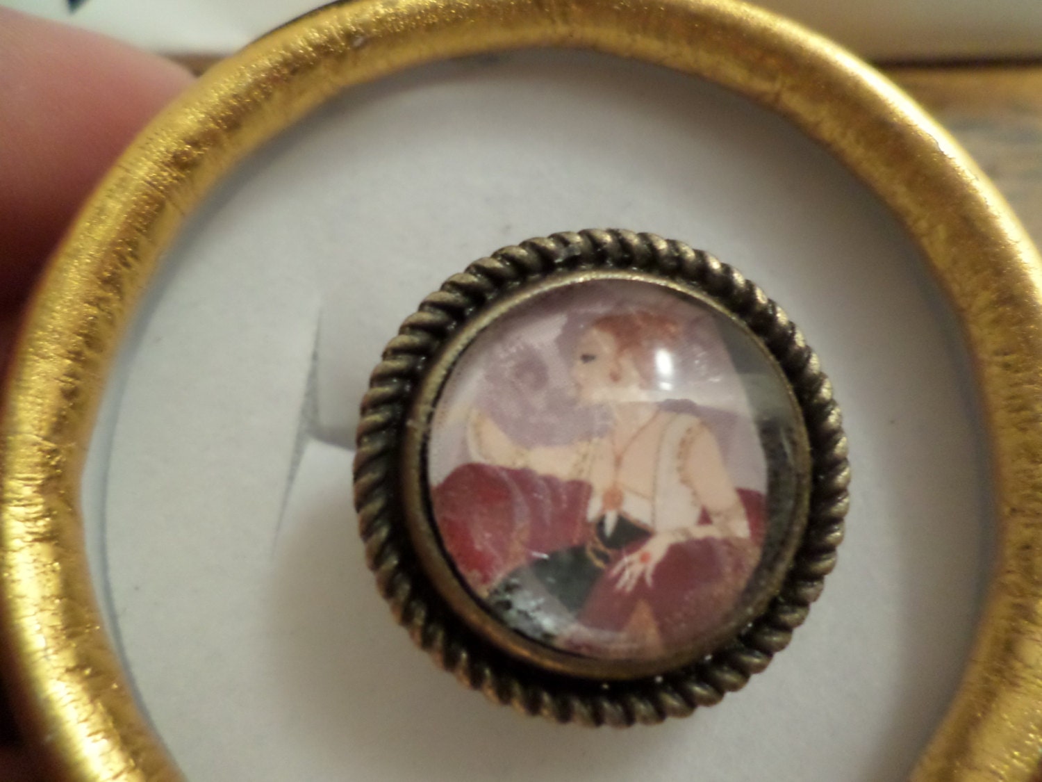 Erte' Lilies and Lace ART Art Deco Art Nouveau Lady handmade adjustable ...