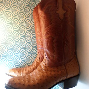Vintage Exotic Ostrich Ferrini Italia Leather Cowboy Boots 9.5 D Men - Etsy