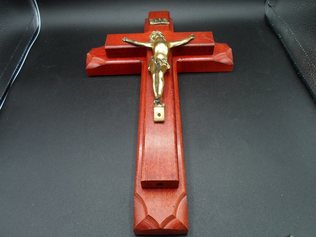 Vintage Mahogany Sick Call Crucifix: Catholic Last Rites End of Life - Etsy