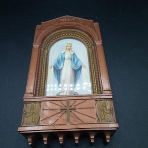Vintage Blessed Mother Mary Madonna Holy Waterfront Hard Plastic 1950's ...