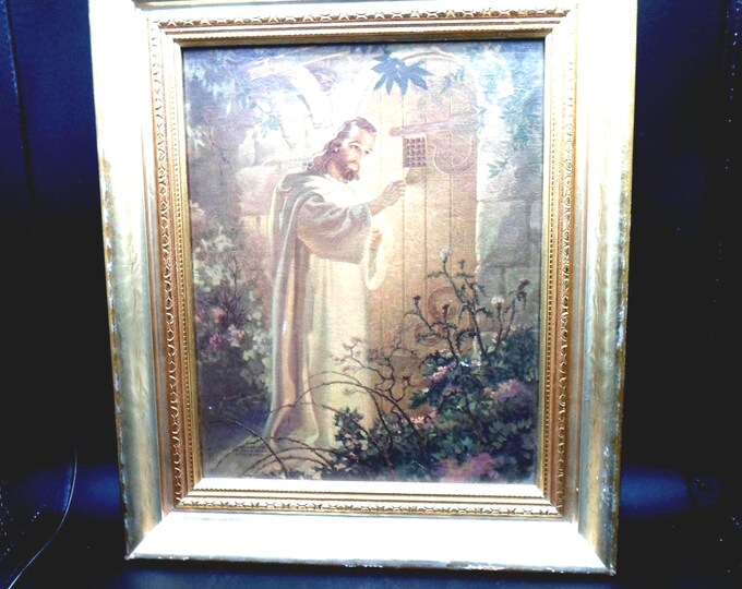 Vintage Warner Sallman Print: Jesus Knocking, Gold Leaf Frame - Etsy