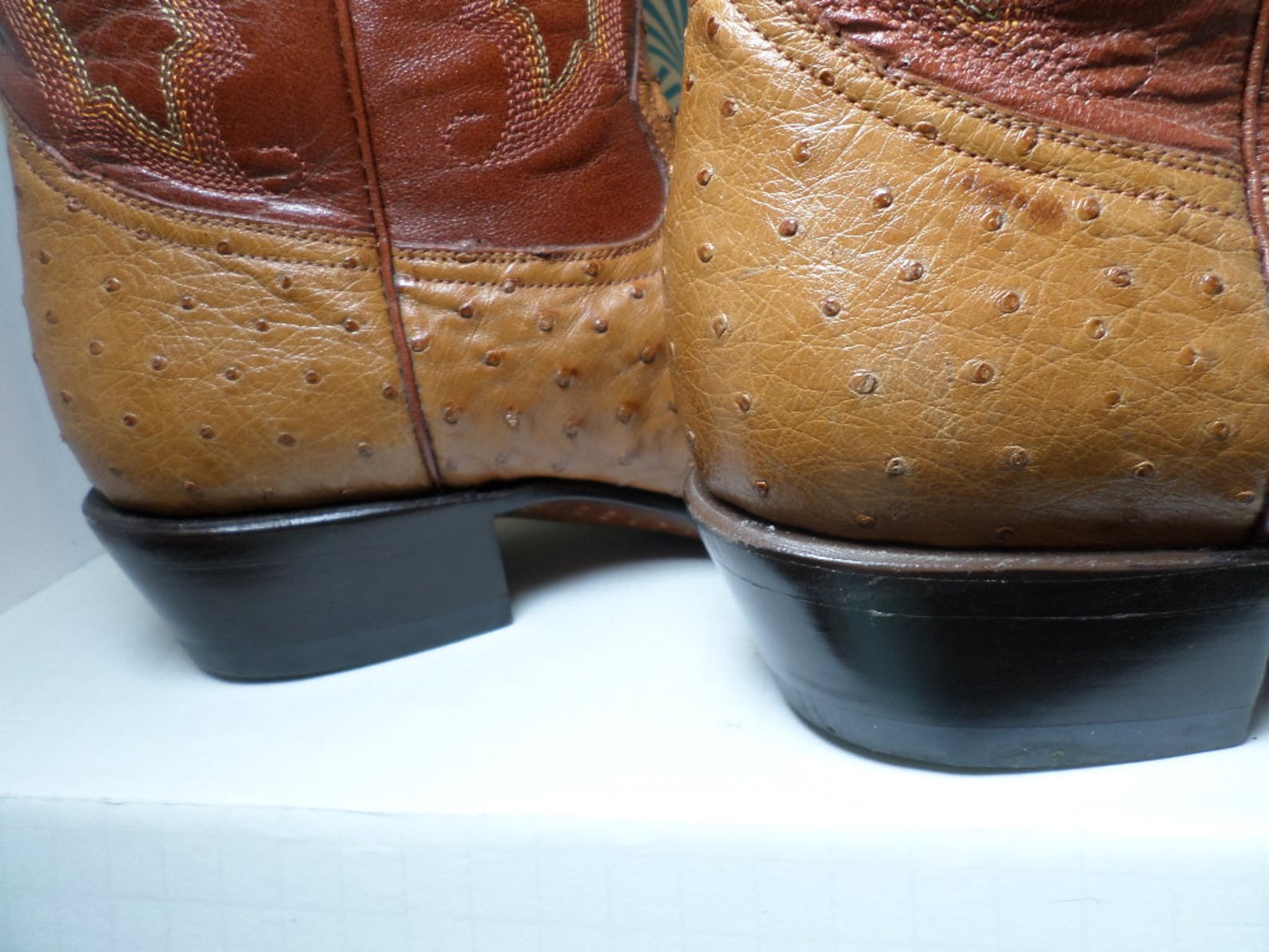 Vintage Exotic Ostrich Ferrini Italia Leather Cowboy Boots 9.5 - Etsy