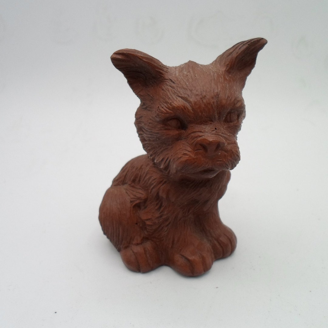 Vintage Red Mill Dog Figure Wood Look Pecan Shells 1980's - Etsy