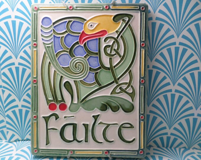 Celtic Pottery Tile Welcoming All With an Irish Failte the Celtic Eagle ...