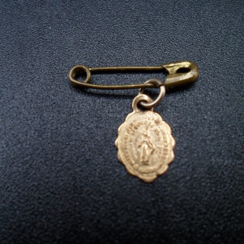 Vintage Diaper Slip 1950s Mini Catholic Medal With Safety Pin: Old ...