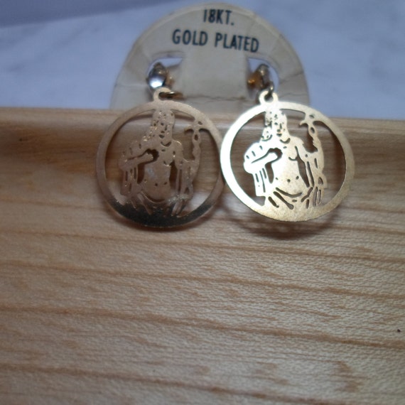 Christian Earrings 18k Gold Plated The Risen Christ V… - Gem