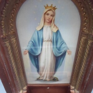 Vintage Blessed Mother Mary Madonna Holy Waterfront Hard Plastic 1950's ...
