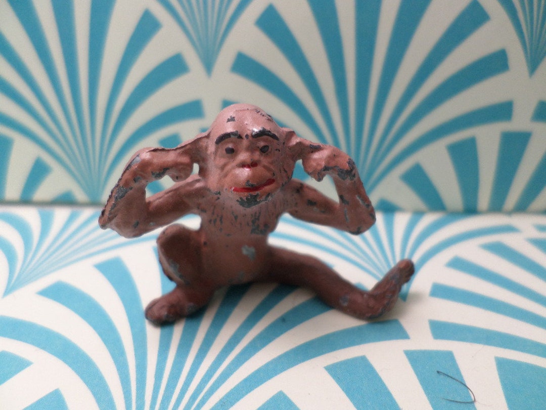 Vintage 1940's Metal Monkey Lead Collectables Like Toy Soldiers ...