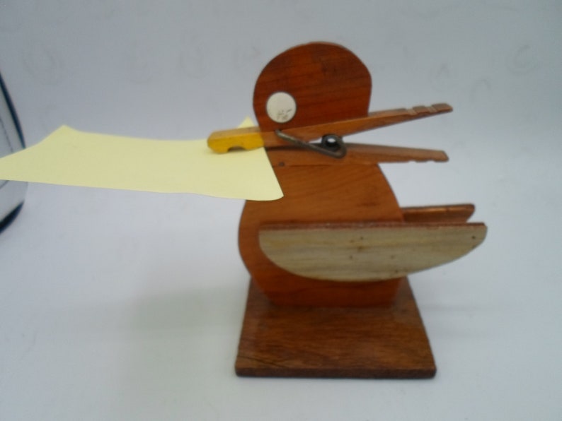 Vintage Folk Art Duck Memo Note Holder Reminder Adorable Mixed - Etsy