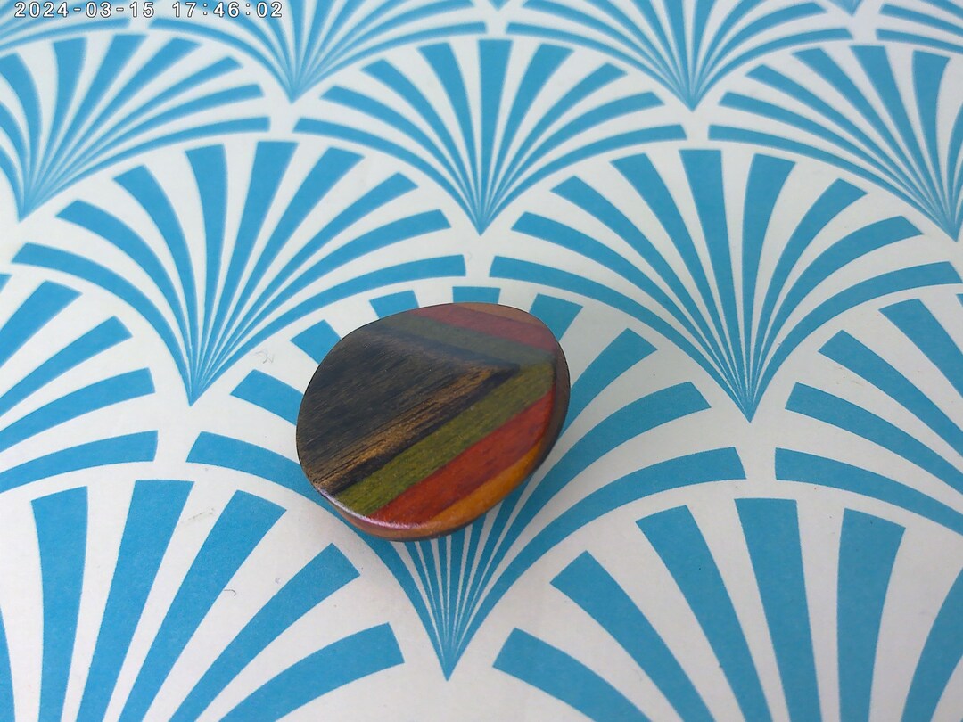 Vintage Art Deco Dyed Wood Button: Layered V-shape, 1940s Style - Etsy