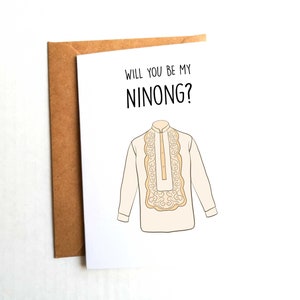 Tagalog Greeting Card, Will You Be My Ninong, Filipino Card, Card for ...