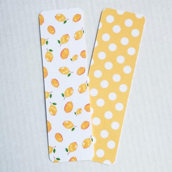 Lemon Bookmark, Watercolor Bookmarks, Bookmark for Student, Handmade ...