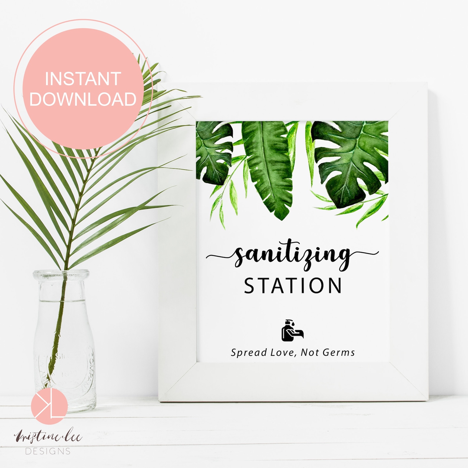 Sanitation Station Sign Printable, Sanitizing Station, Tropical Wedding ...
