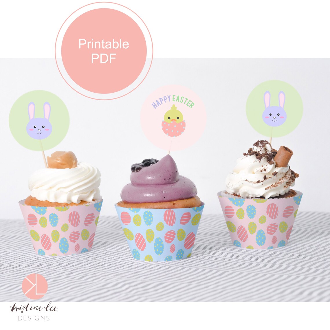 Printable Easter Cupcake Toppers Cupcake Wrappers Easter - Etsy