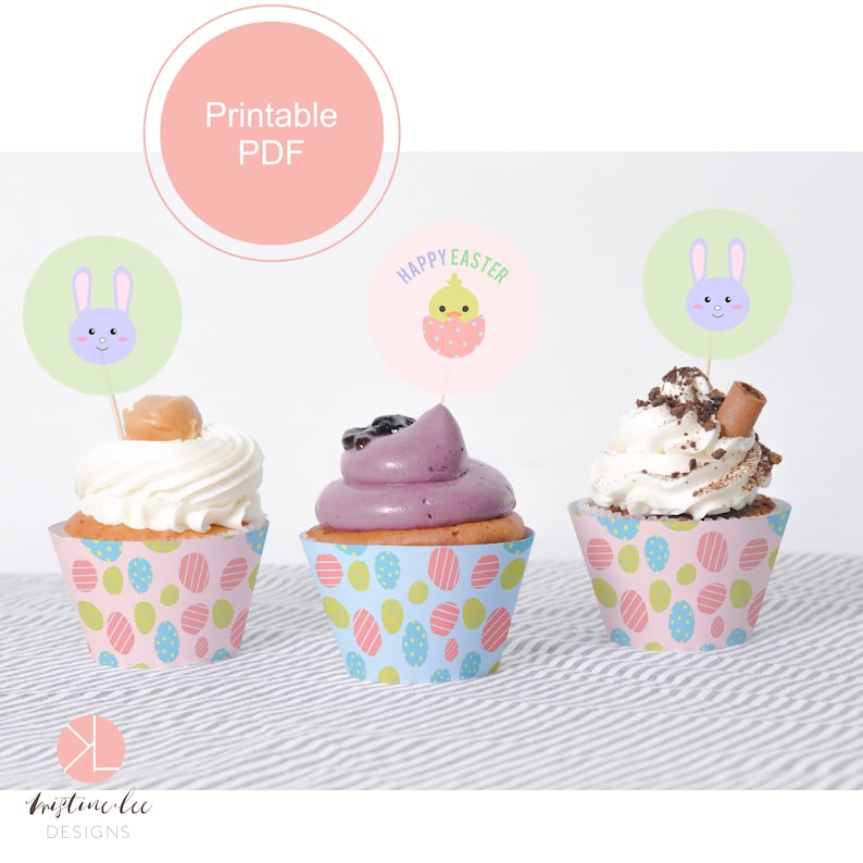 Printable Easter Cupcake Toppers Cupcake Wrappers Easter - Etsy