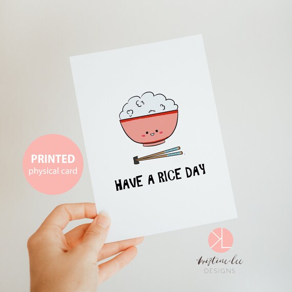 Greeting Cards Paper Paper & Party Supplies Asian Food Card Have a Rice ...