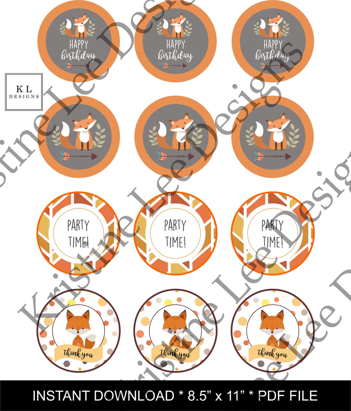 Printable Cupcake Toppers, Printable Decoration PDF, Digital Download ...