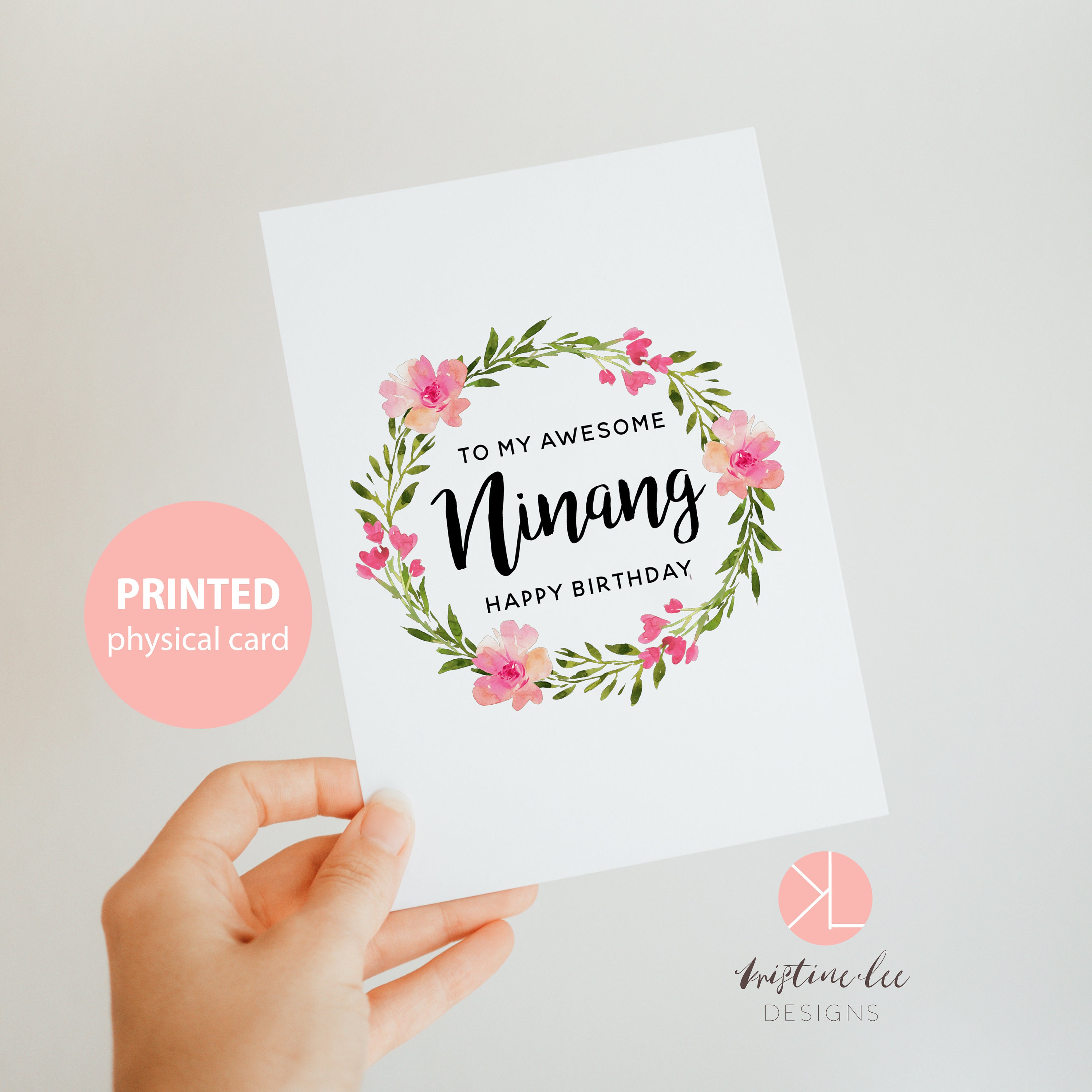 Tagalog Greeting Card, Happy Birthday Ninang, Filipino Card, Card for ...
