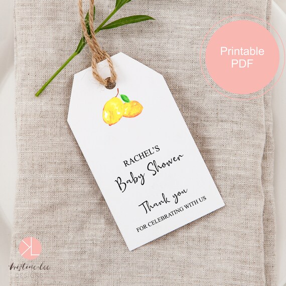 Lemon Gift Tags Printable, Editable Text, Lemon Baby Shower, Baby ...