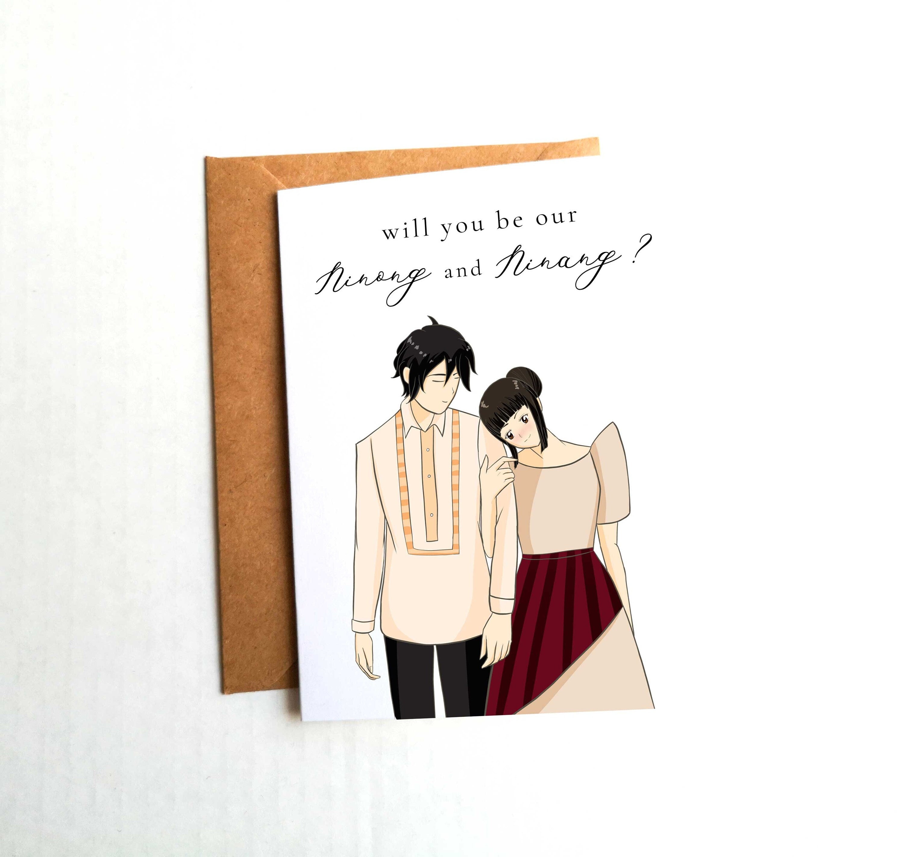 Will You Be Our Ninong and Ninang, Tagalog Card, Filipino Greeting Card ...