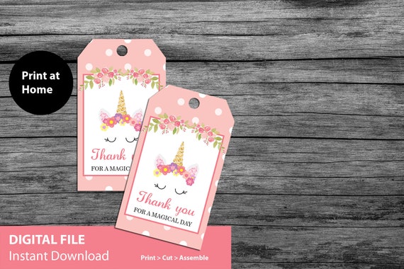 Printable Birthday Gift Tag, Unicorn Birthday Gift Tag, Instant ...